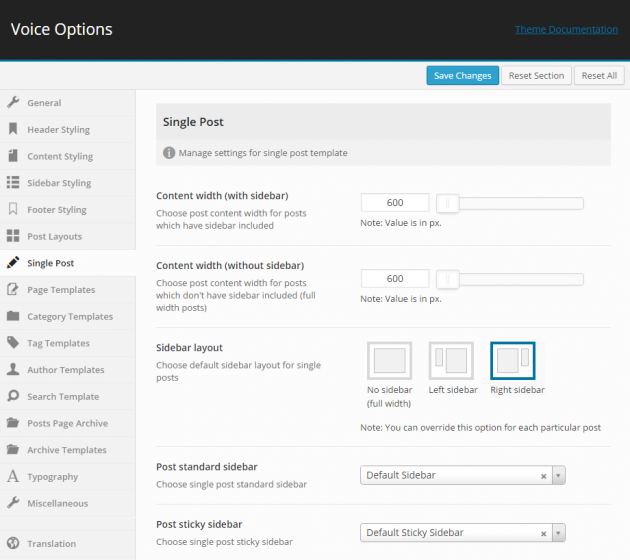 Posts Setup Voice Wordpress Theme Documentation Meks