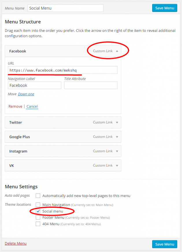 Navigation Menu Setup Shamrock Wordpress Theme Documentation Meks