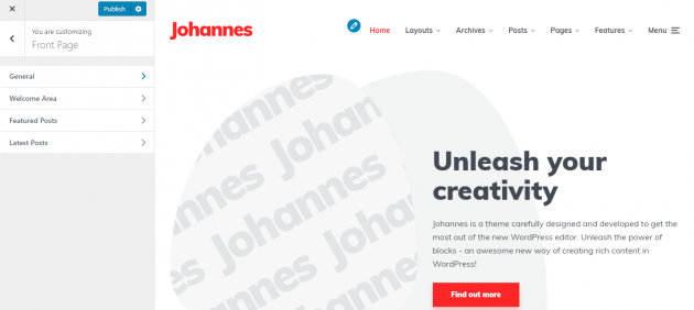 Home Page Setup Johannes Wordpress Theme Documentation Meks